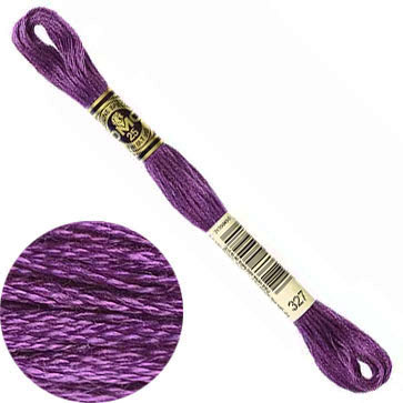 DMC Mouliné Spécial embroidery thread, #327 Dark Purple, 8m
