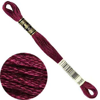 DMC Mouliné Spécial embroidery thread, #3685 Bramble, 8m